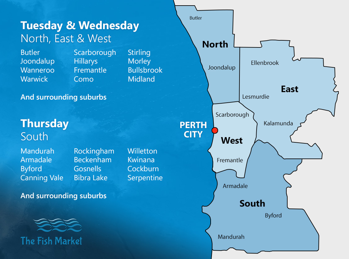 Delivery Zone Map - The Fish Market Perth